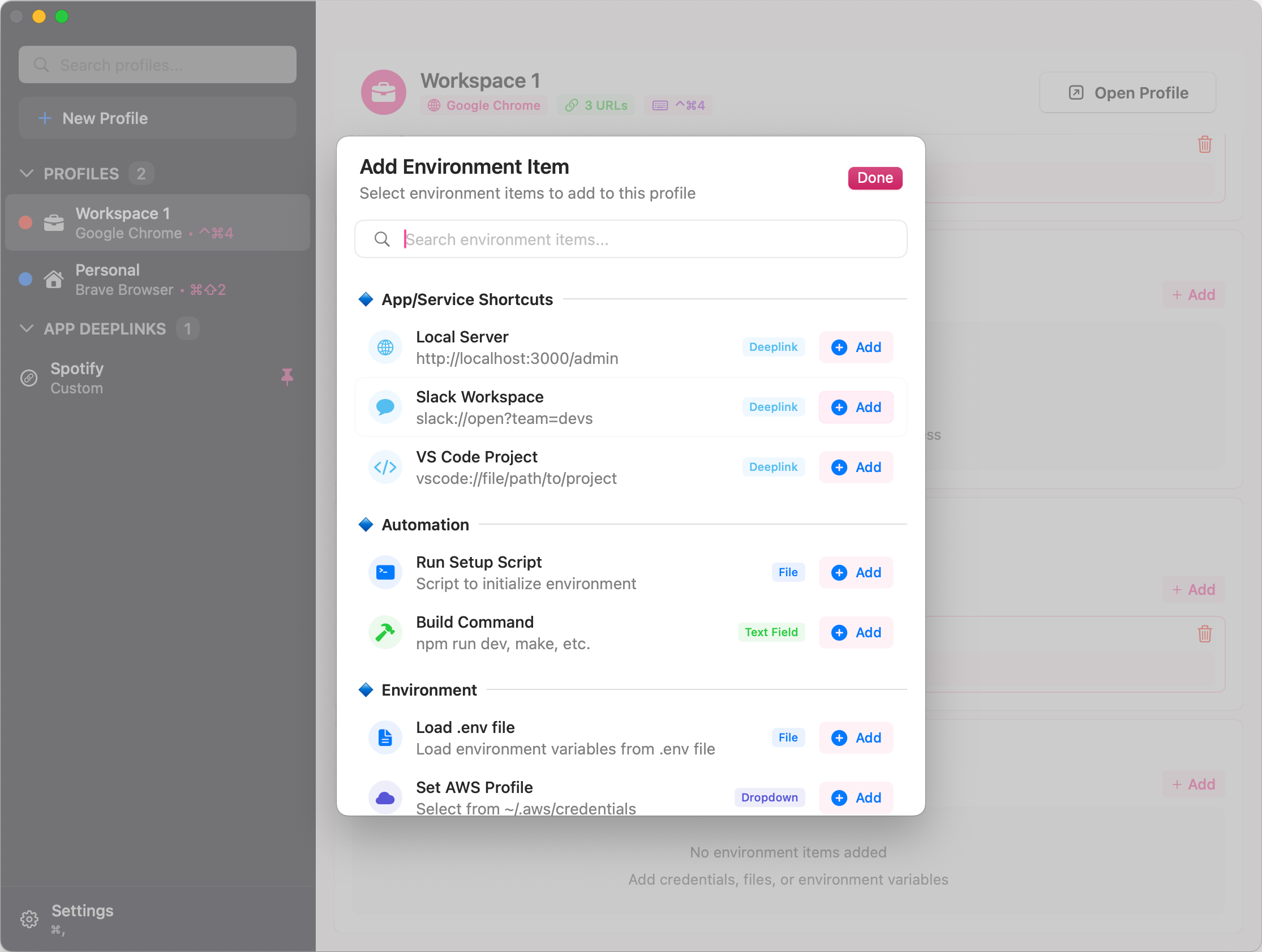 ShiftPlus | Manage your Workspace in a click - macOS Browser Profile Manager